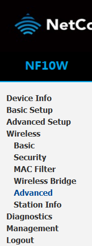 Change your NF10W router network name and password