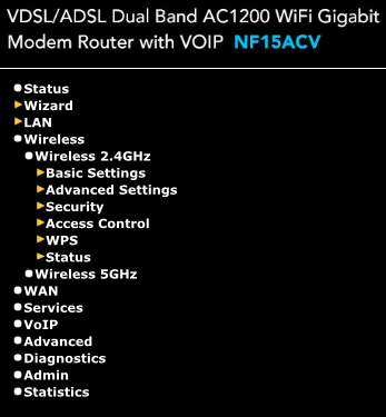 Changing your NF15ACV router network name and password