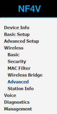 Change the wireless channel in your NF4V router