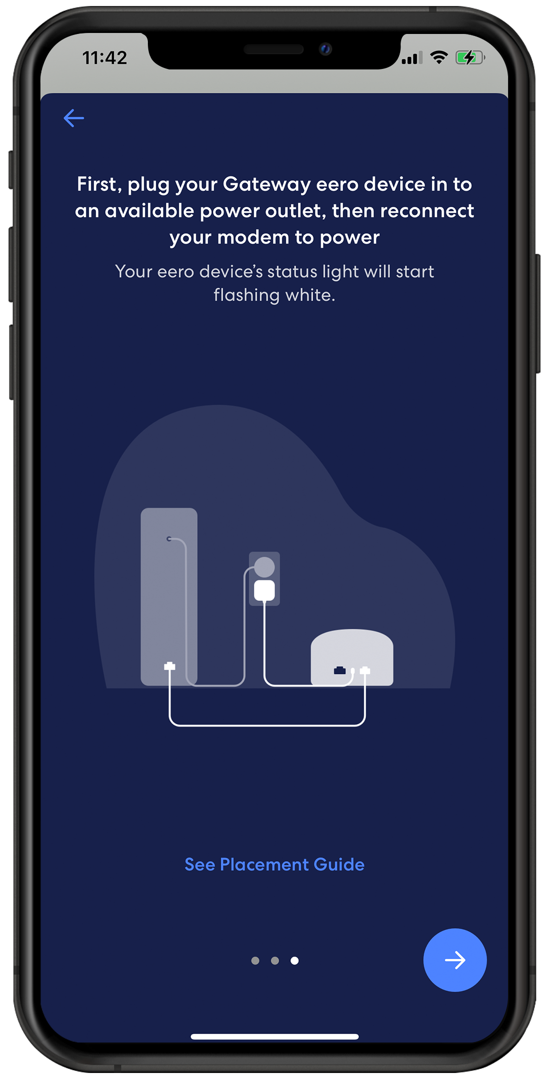 eero in-app set up
